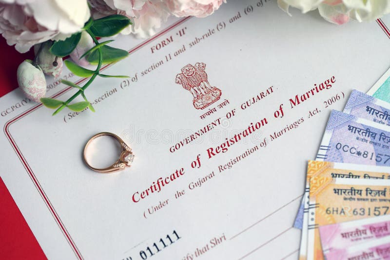 Indian Certificate of Registration of Marriage Blank Document and ...