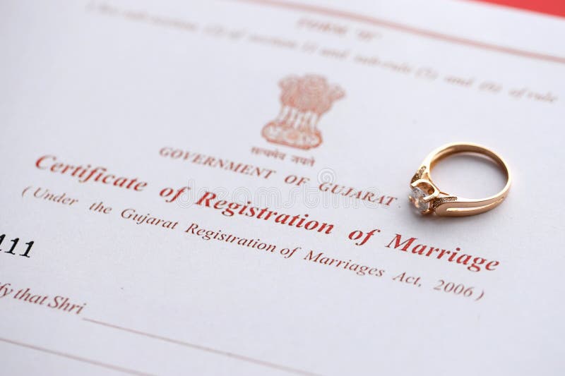 Indian Certificate of Registration of Marriage Blank Document and ...