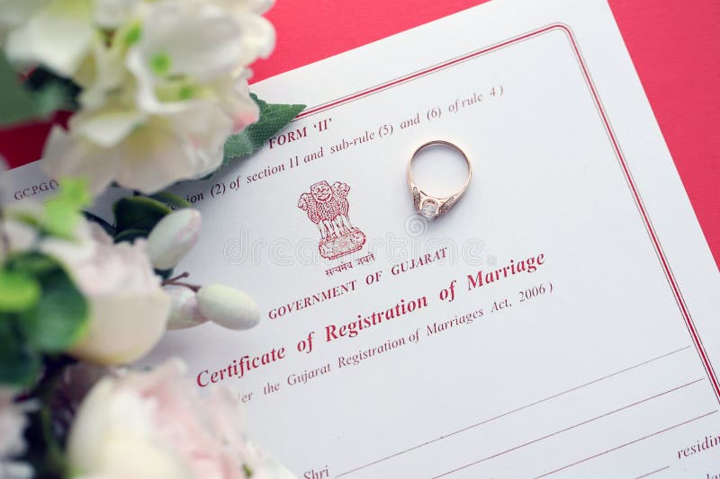 Indian Certificate of Registration of Marriage Blank Document and ...