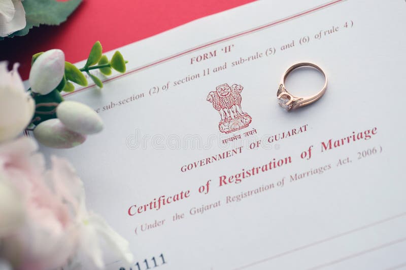 Indian Certificate of Registration of Marriage Blank Document and ...