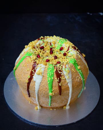 Indian chaat theme cake stock photo. Image of produce - 187652300