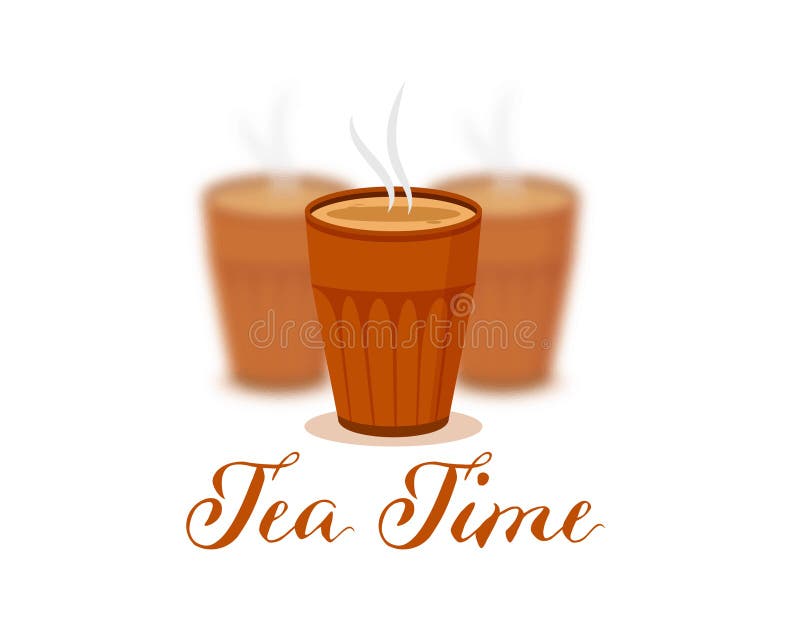 Indian Chai or Tea Kullad Promo Background Stock Illustration ...
