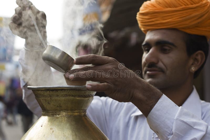 Indian Chai Worker Pouring Some Tea Editorial Stock Image - Image of ...
