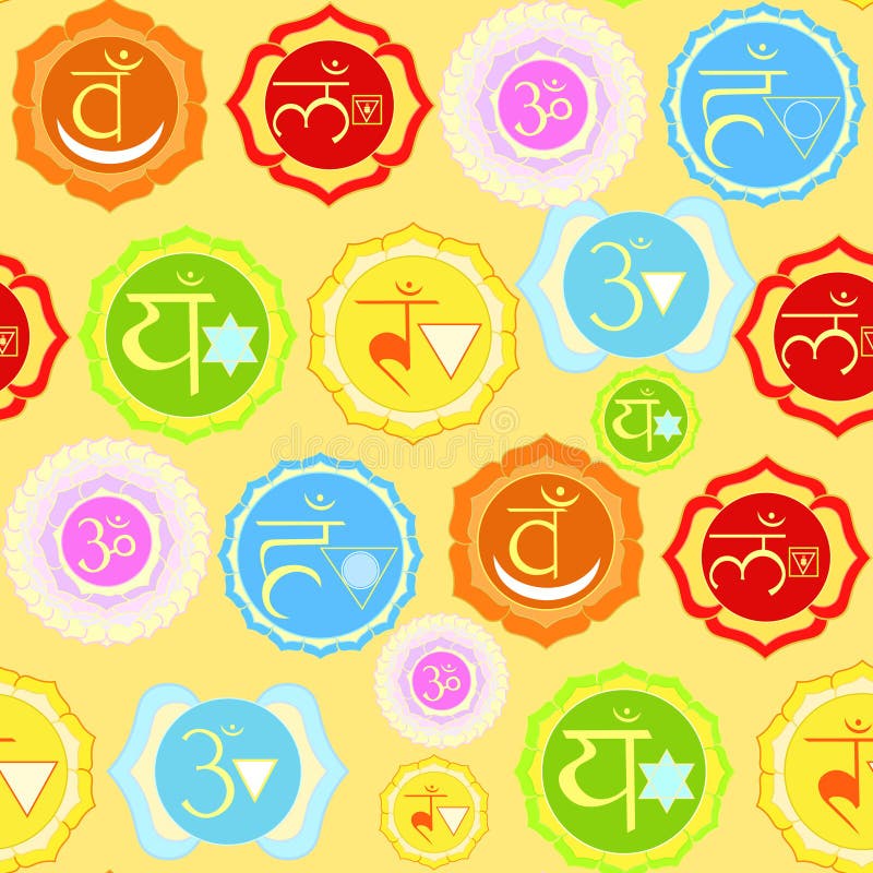 Indian Chakra Seamless Pattern Color Vector Illustration Stock Vector ...