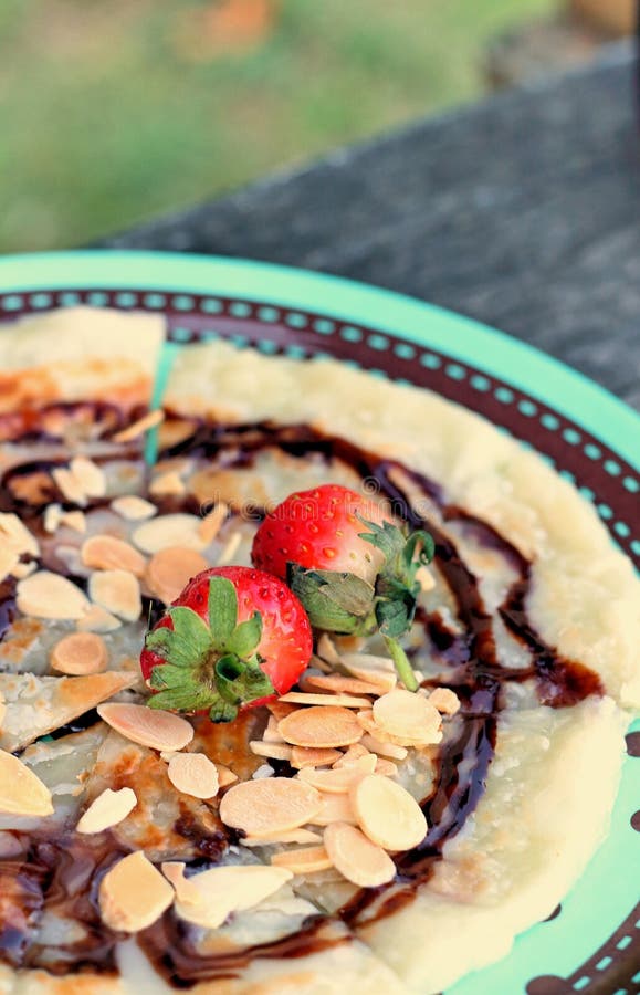 Indian Chapati Breads or Roti Dough and Strawberry Fruit. Stock Image ...