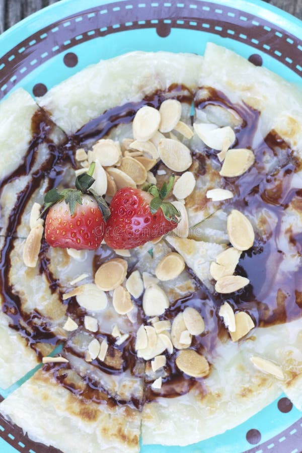 Indian Chapati Breads or Roti Dough and Strawberry Fruit. Stock Image ...