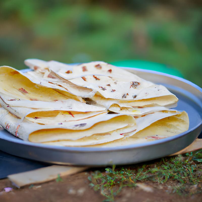 Indian chapati flatbread stock illustration. Illustration of chapati ...
