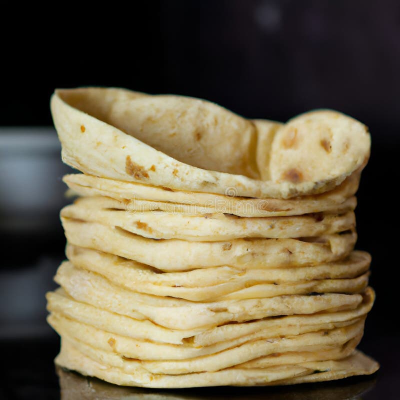 Indian chapati flatbread stock illustration. Illustration of dish ...