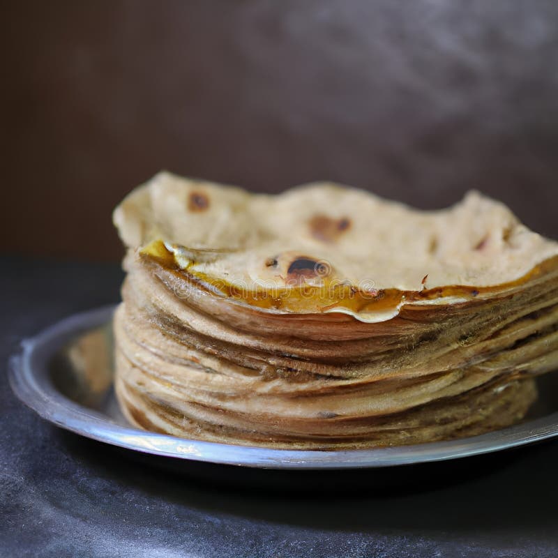 Indian chapati flatbread stock illustration. Illustration of dish ...