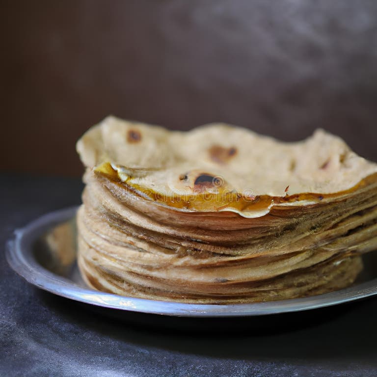 Indian chapati flatbread stock illustration. Illustration of dish ...