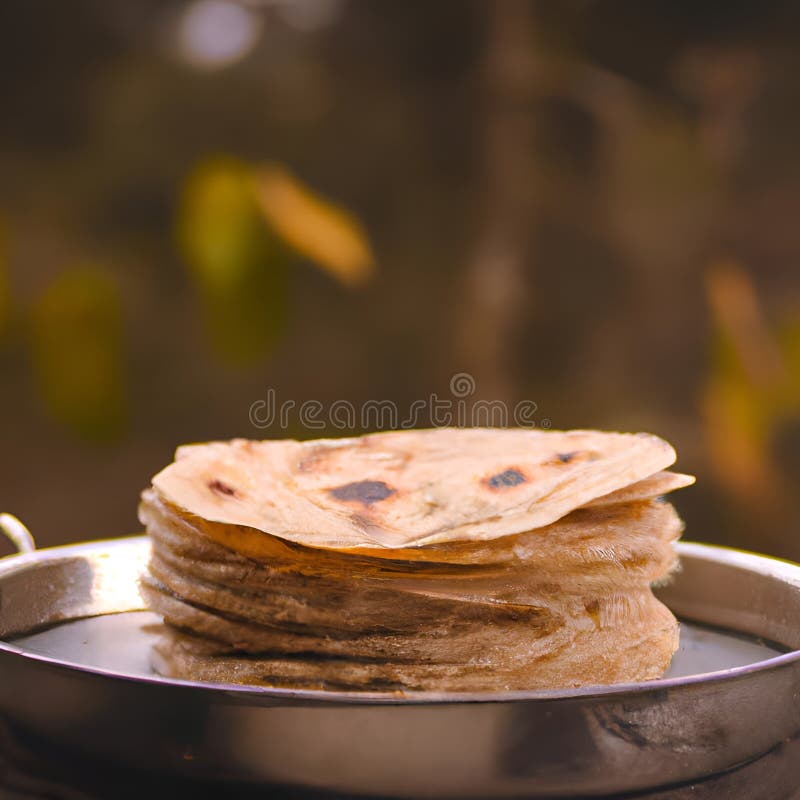 Indian chapati flatbread stock illustration. Illustration of meal ...