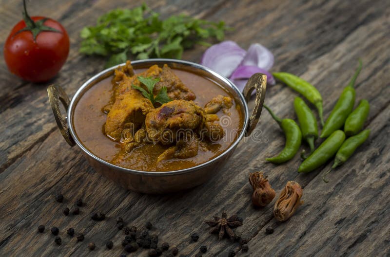 Indian Chicken Curry or Kadai Chicken Stock Image - Image of coriander ...