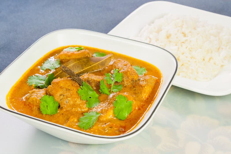 Indian Chicken Curry With Rice Stock Image Image Of Bowl Dinner 36061421