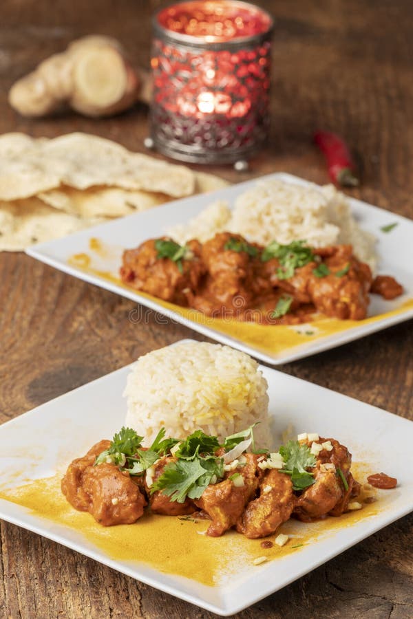 Indian Chicken Tikka Masala Stock Image - Image of coriander, dinner ...