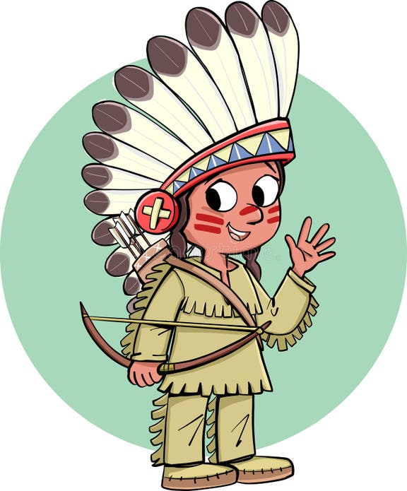 Indian chief with bow stock illustration. Illustration of brand - 273924505