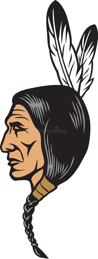 Indian Chief Head Vector stock illustration. Illustration of portrait ...