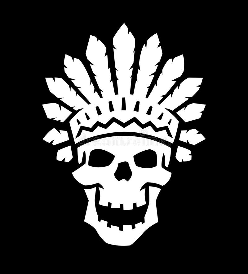 Indian Chief Skull, Logo, Symbol. Stock Illustration - Illustration of ...