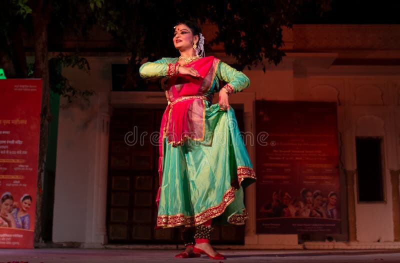 Indian Classical Dancer Performing Kathak Dance Editorial Photography ...