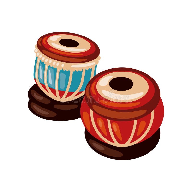 Indian Classical Tabla Drum Set Red Base Percussion Stock Vector ...