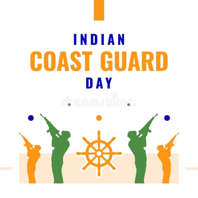 Indian Coast Guard Day Design Background for Greeting Moment Stock ...