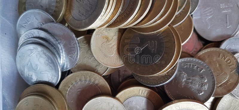 Indian Coin Image. Indian Currency Image. Stock Photo - Image of large ...