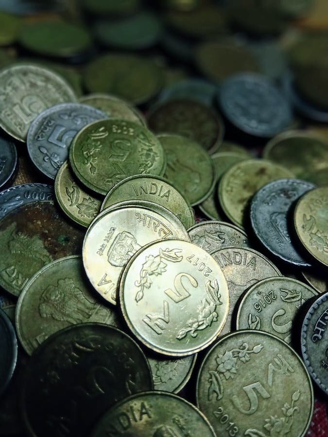 Indian Coins Rupees Five Rupees Money Stock Photo - Image of coins ...