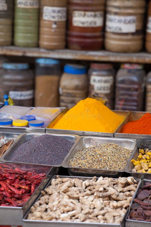 Indian Colored Spices at Local Market in Goa, India Stock Photo - Image ...