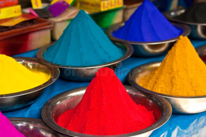Indian coloured powders stock image. Image of south, stall - 13012029
