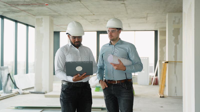 Indian Construction Engineer Giving Instructions To Colleague Stock ...