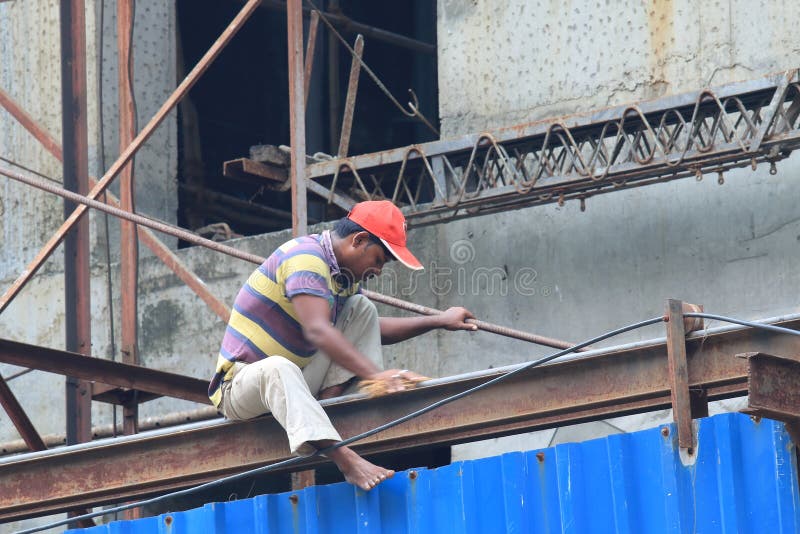 Indian Construction Worker India Editorial Photography - Image of asia ...