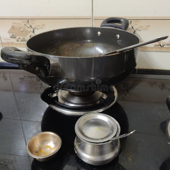 Indian cooking vessels stock image. Image of dish, vessels - 196758127