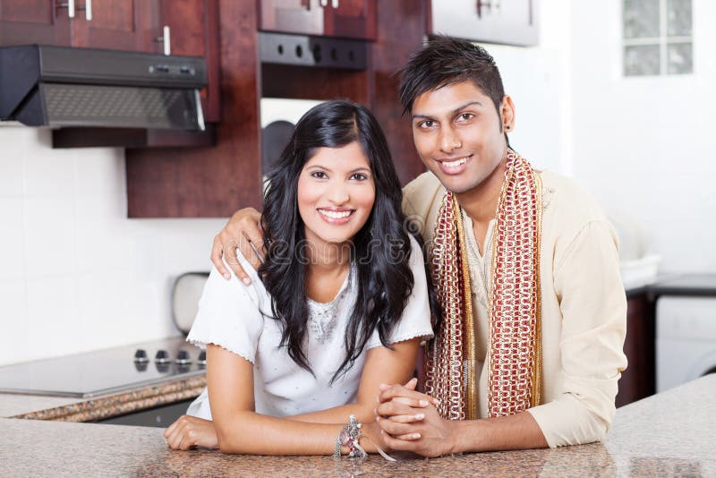 Indian couple stock photo. Image of asian, kitchen, home - 23387304