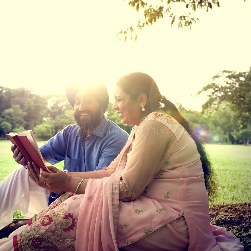 Indian Couple Love Care Concept Stock Photo - Image of book, married ...