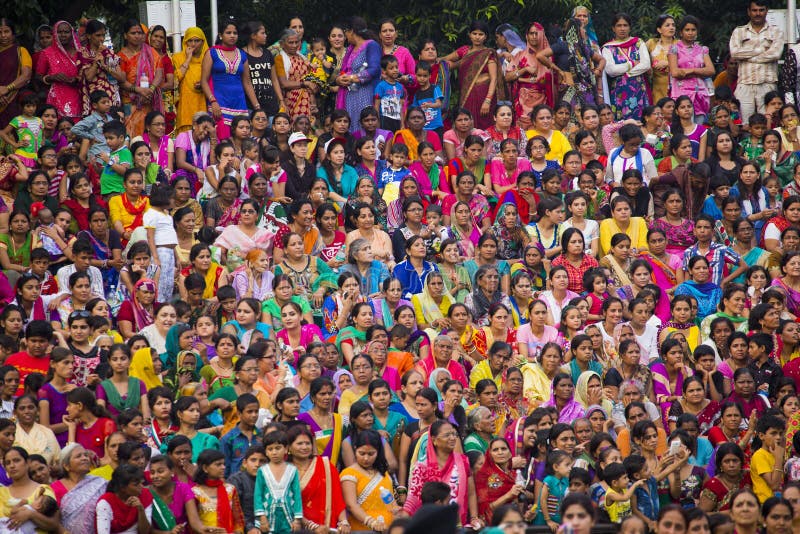 Indian Crowd at Border Ceremony Editorial Photo - Image of group ...