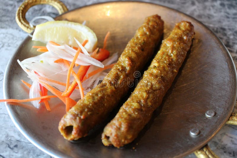 Indian Cuisine: Chicken and Mutton Shish Kebab Stock Image - Image of ...