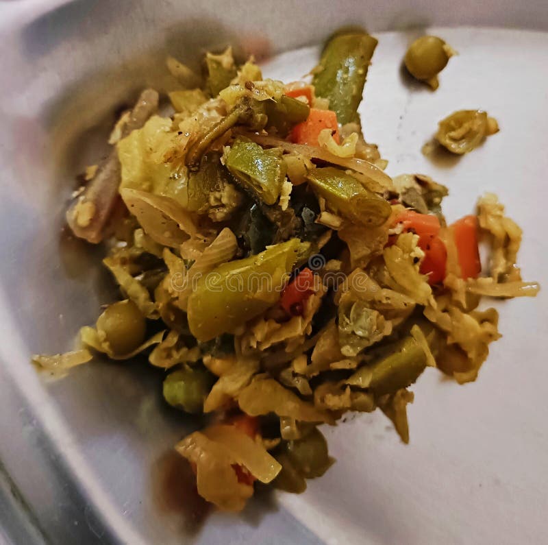 Indian Cuisine Consisting of a Mix of Fried Vegetables Stock Image ...