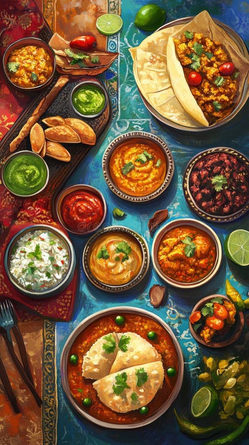 Indian Cuisine Platter Complete Rice Curries Stock Photos - Free ...