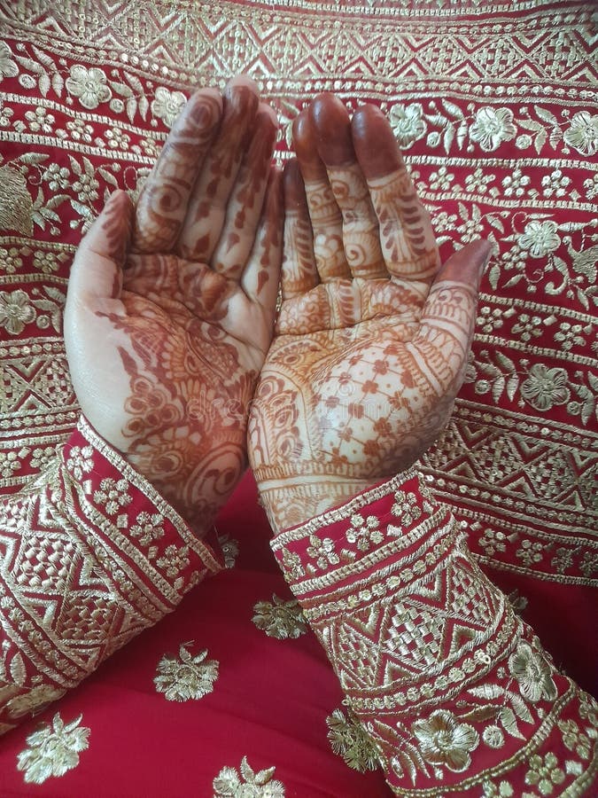 Indian Culture Bride Hand Bride Dress Stock Photo - Image of bridedress ...
