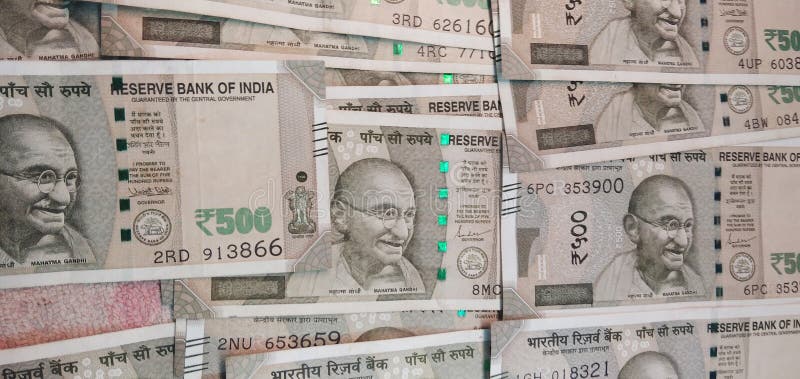 INDIAN CURRENCY FIVE HUNDRED RUPI NOTE Stock Photo - Image of bulk ...