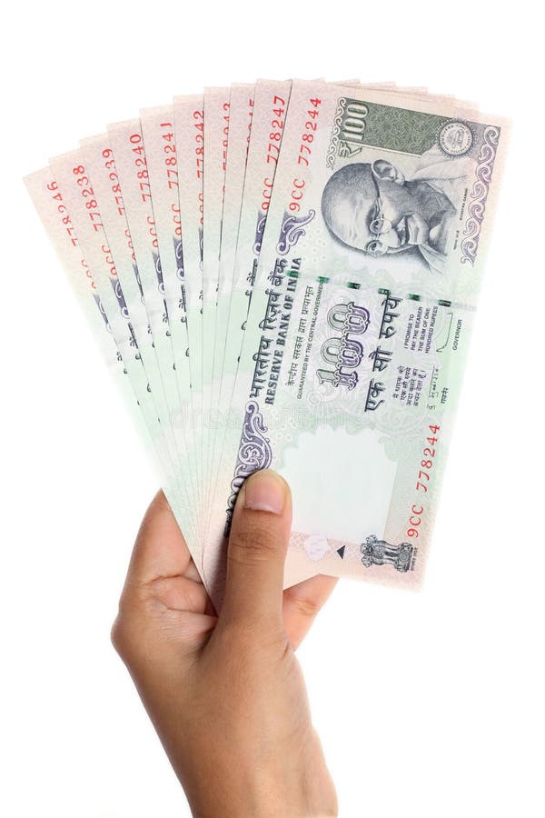 Hand with Indian Rupee Notes Stock Image - Image of note, currency ...