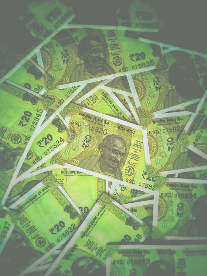 Indian Money Background with Great Saturation of Colours Stock Image ...