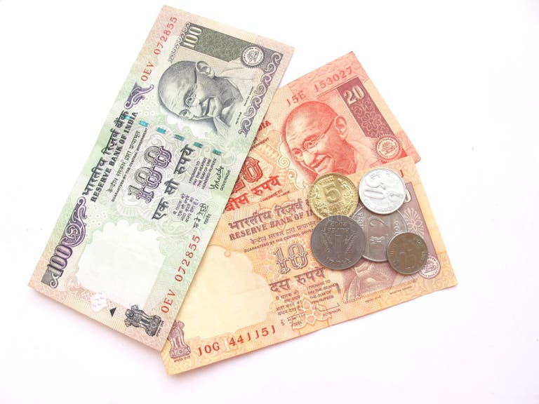 Indian Currency-Notes and Coins Stock Photo - Image of indian, exchange ...