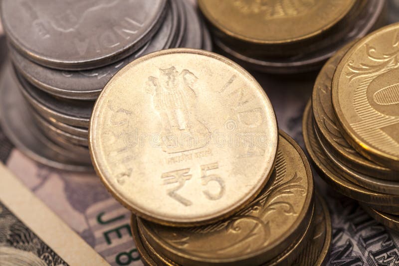 Indian Currency Rupee Coins Stock Image - Image of finance, bill: 59232443