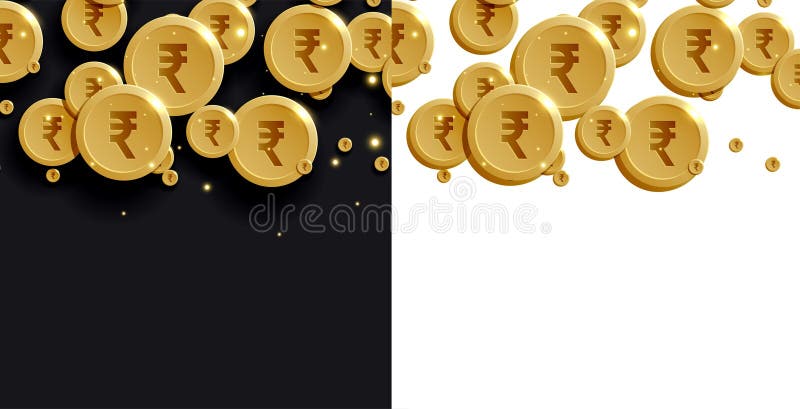 Indian Currency Rupee Golden Symbol Background Design Stock Vector ...