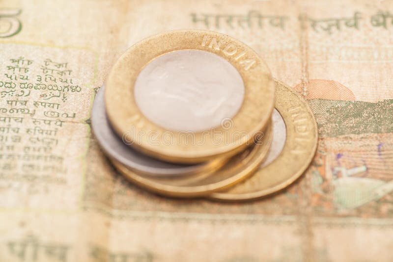 Indian Currency Rupee Notes and Coins Stock Image - Image of concept ...