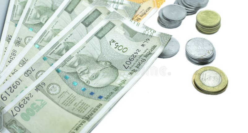 Indian Currency, Stack of Money Isolated on White Background with Copy ...