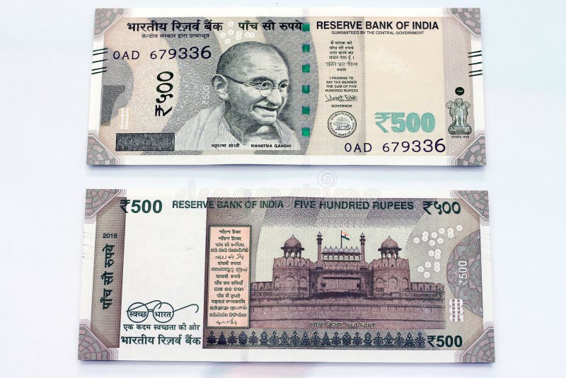 Indian Currency of 500 Rupee Notes. Stock Image - Image of gandhi ...