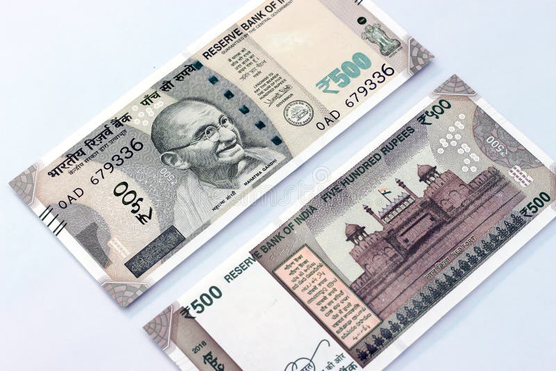 Indian Currency of 500 Rupee Notes. Stock Image - Image of gandhi ...