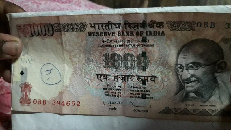 Rs. 1000 Indian Currency Note - Close-up Stock Photo - Image of wealth ...