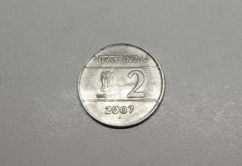 Indian Currency Two Rupees Silver Coin, Indian Money, Old Coin Stock ...